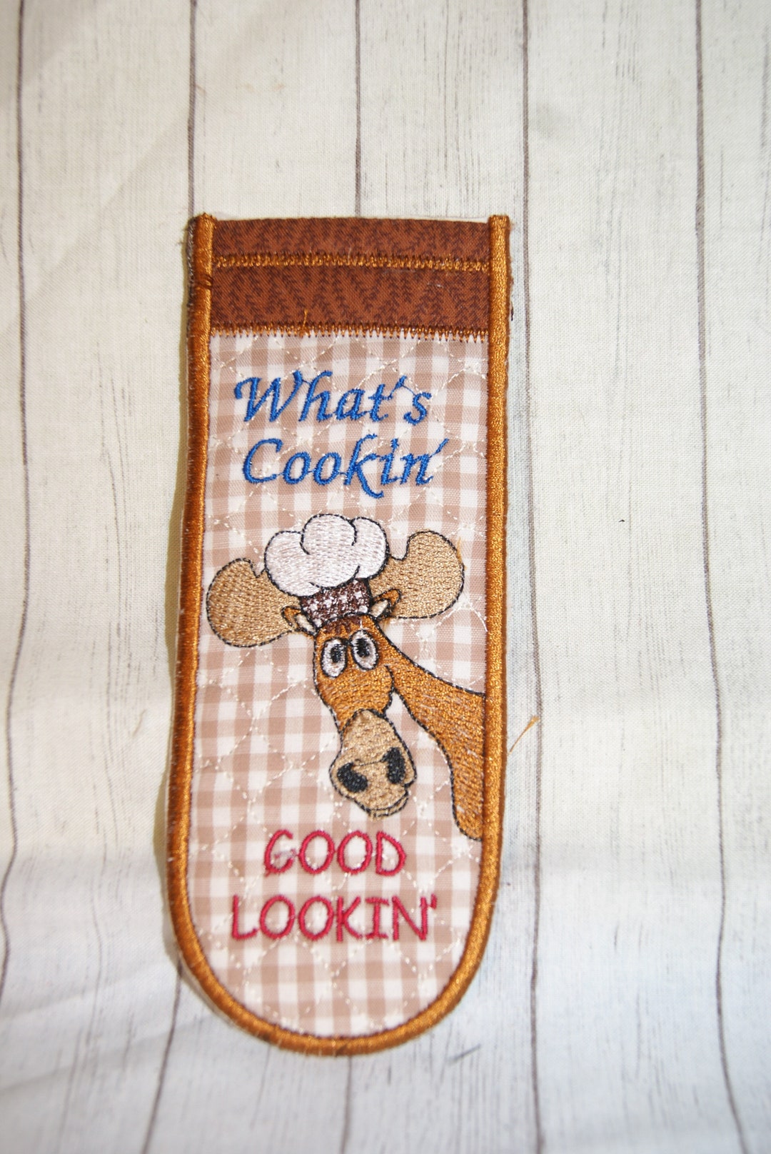 Moose Chef Quilted Skillet Pan Handle Sleeve Pot Holder Machine ...