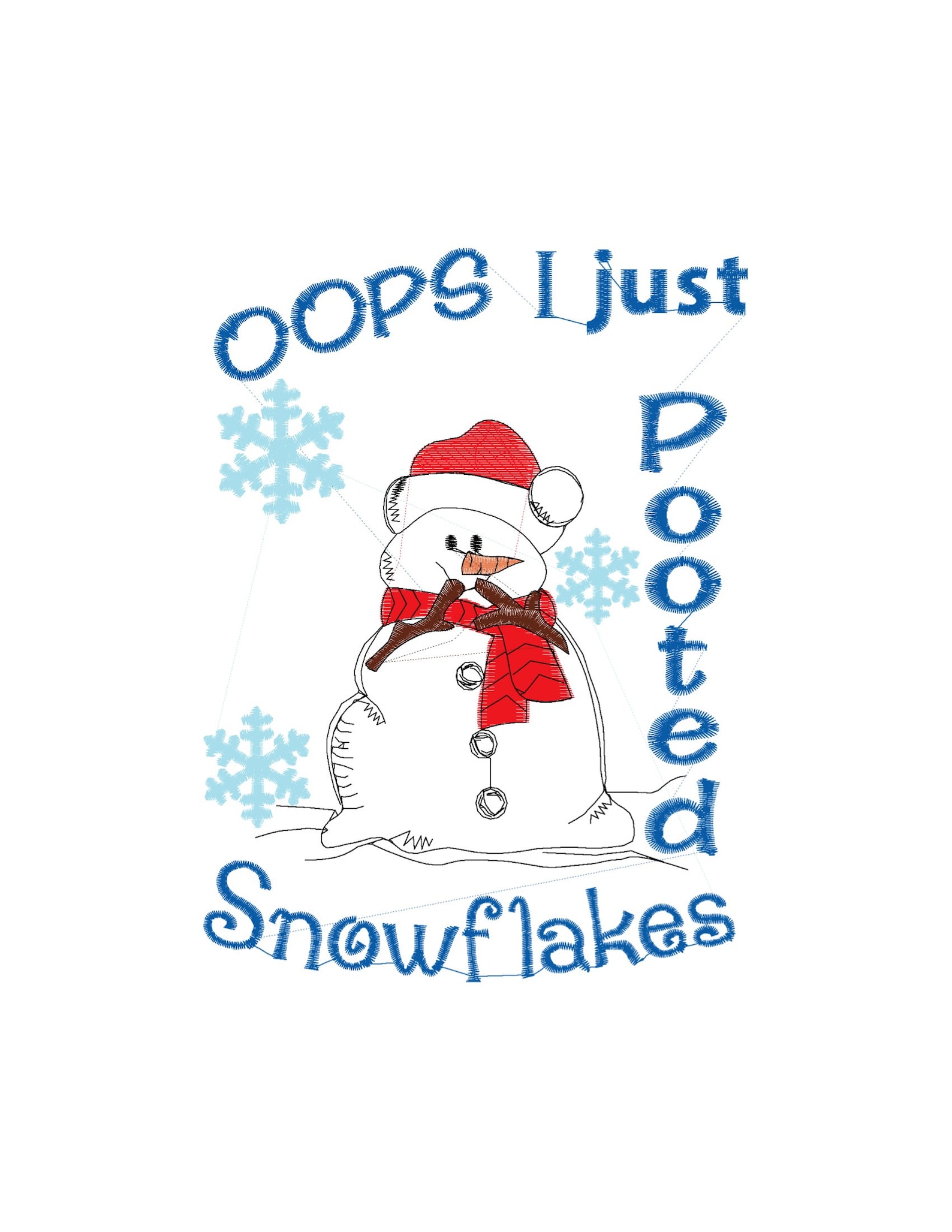 Snowman Toilet Paper Embroidery Design Pooted OOPS I Just Pooted ...