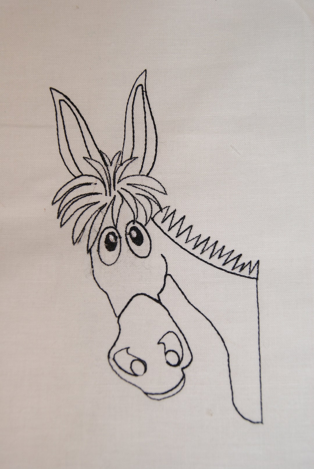 Embroidery Digital Donkey Outline Silhouette Black Silly Face 4 Sizes ...