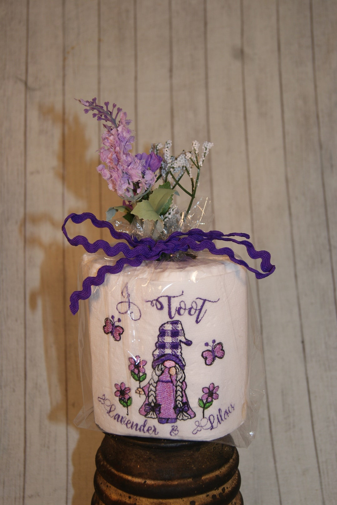 Gnome Girl Toot Lavender and Lilac Toilet Paper Embroidery Design ...