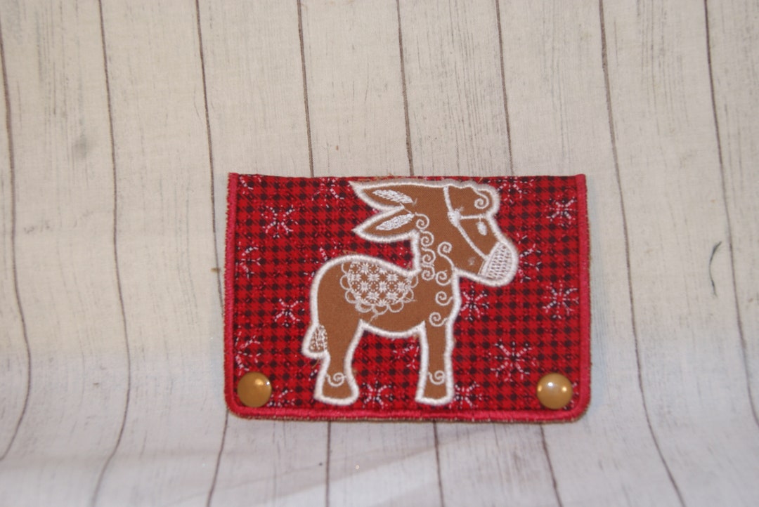 Gingerbread Donkey Applique Towel Holder Topper Machine Embroidery ...