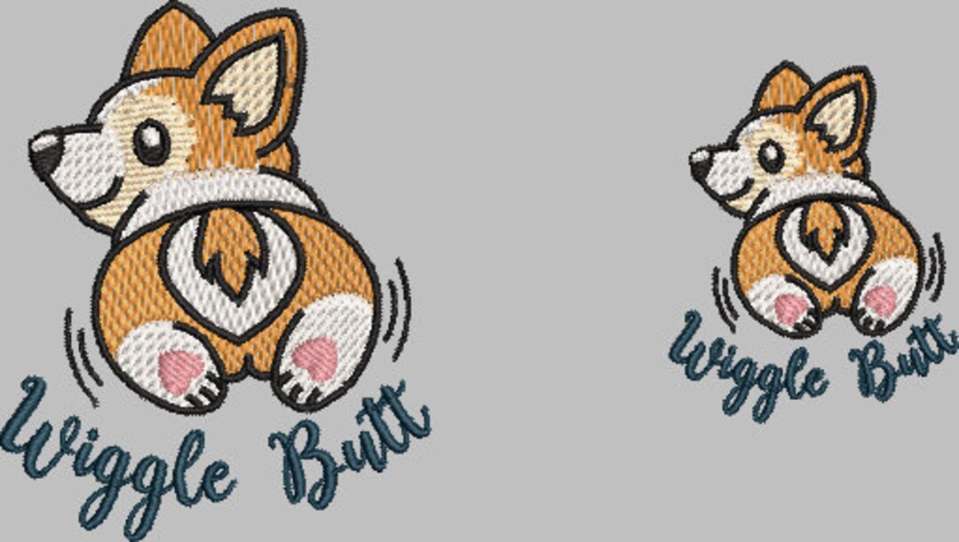 Embroidery Dog Corgi Wiggle Butt Digital Design 2x2 3x3 - Etsy