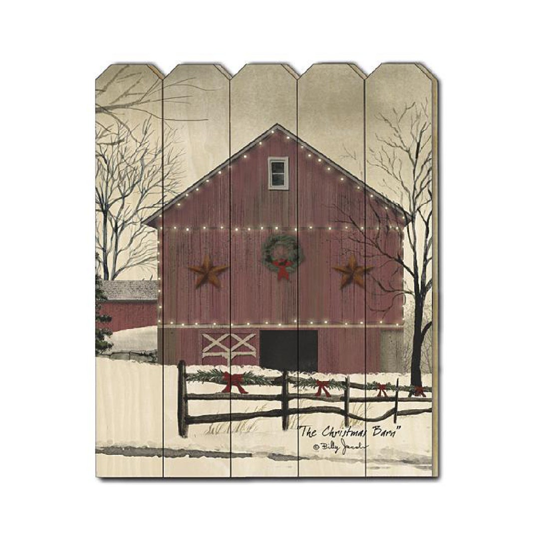 The Christmas Barn Sign Red Barn Sign Billy Jacobs Sign Primitive Wood ...