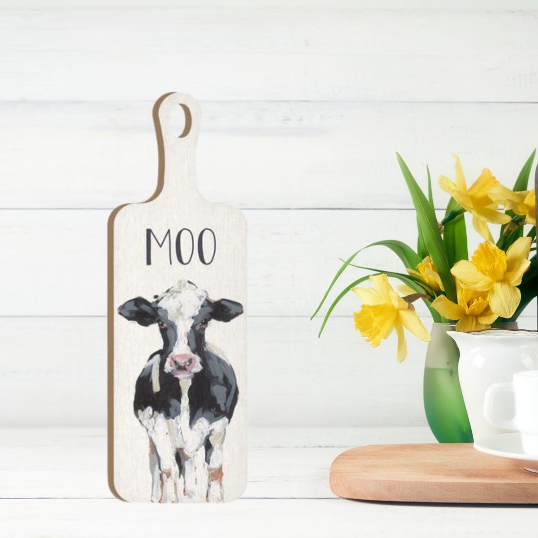 Cow Cutting Board Moo Cow Kitchen Decor Wood Custom Cutting Board Wood ...