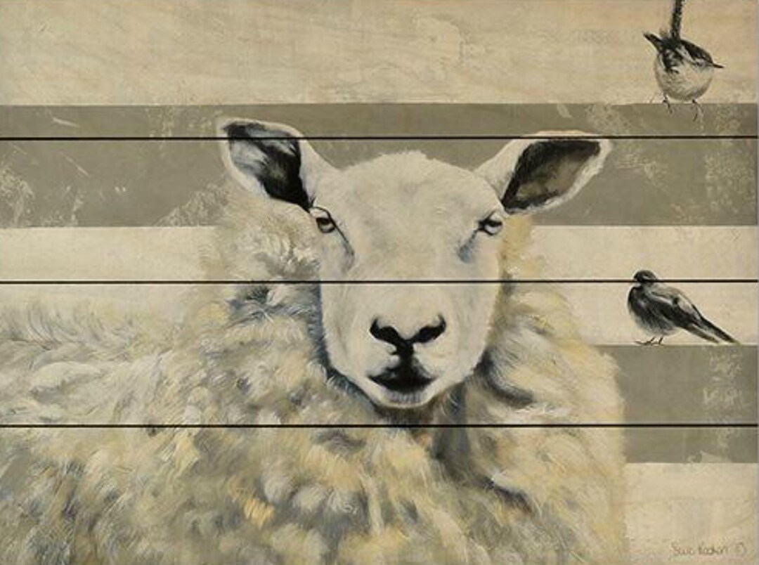 Sheep Painting Sheep Sign Farm Animals Art Sheep Nursery Wood Sign ...