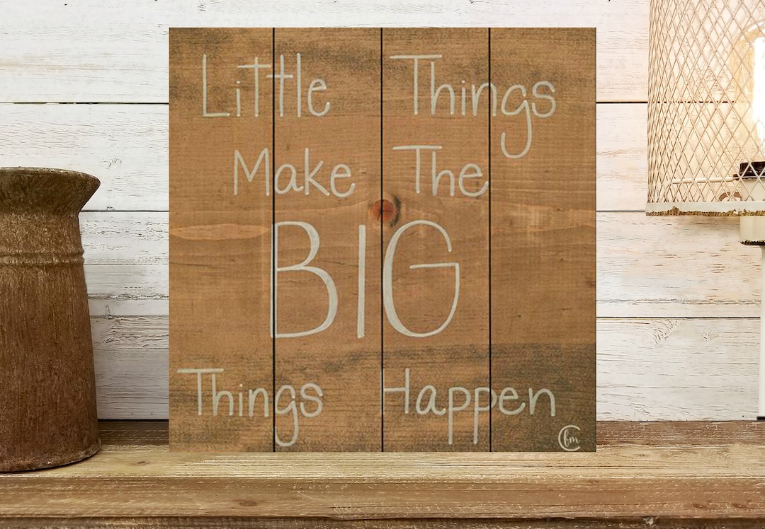 Motivational Wall Art Little Things Make Big Things Happen Sign Word ...