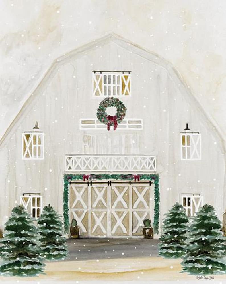 Rustic Christmas Barn Christmas Tree Wreath White Barn - Etsy