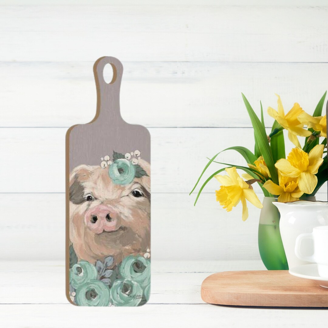 Pig Decor Wood Cutting Board Pig Kitchen Decor Wood Custom Cutting ...