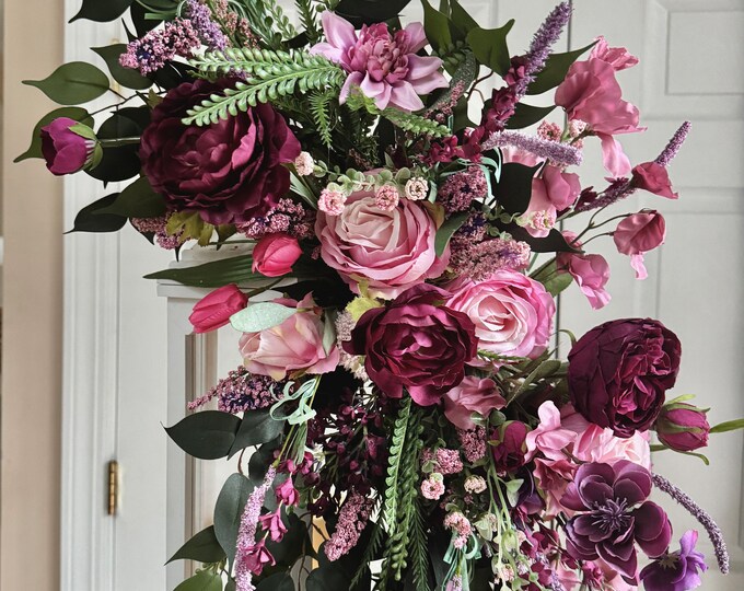 Everlasting Designer "magenta Blush" Lantern Swag, Wall Bouquet, Wreath ...
