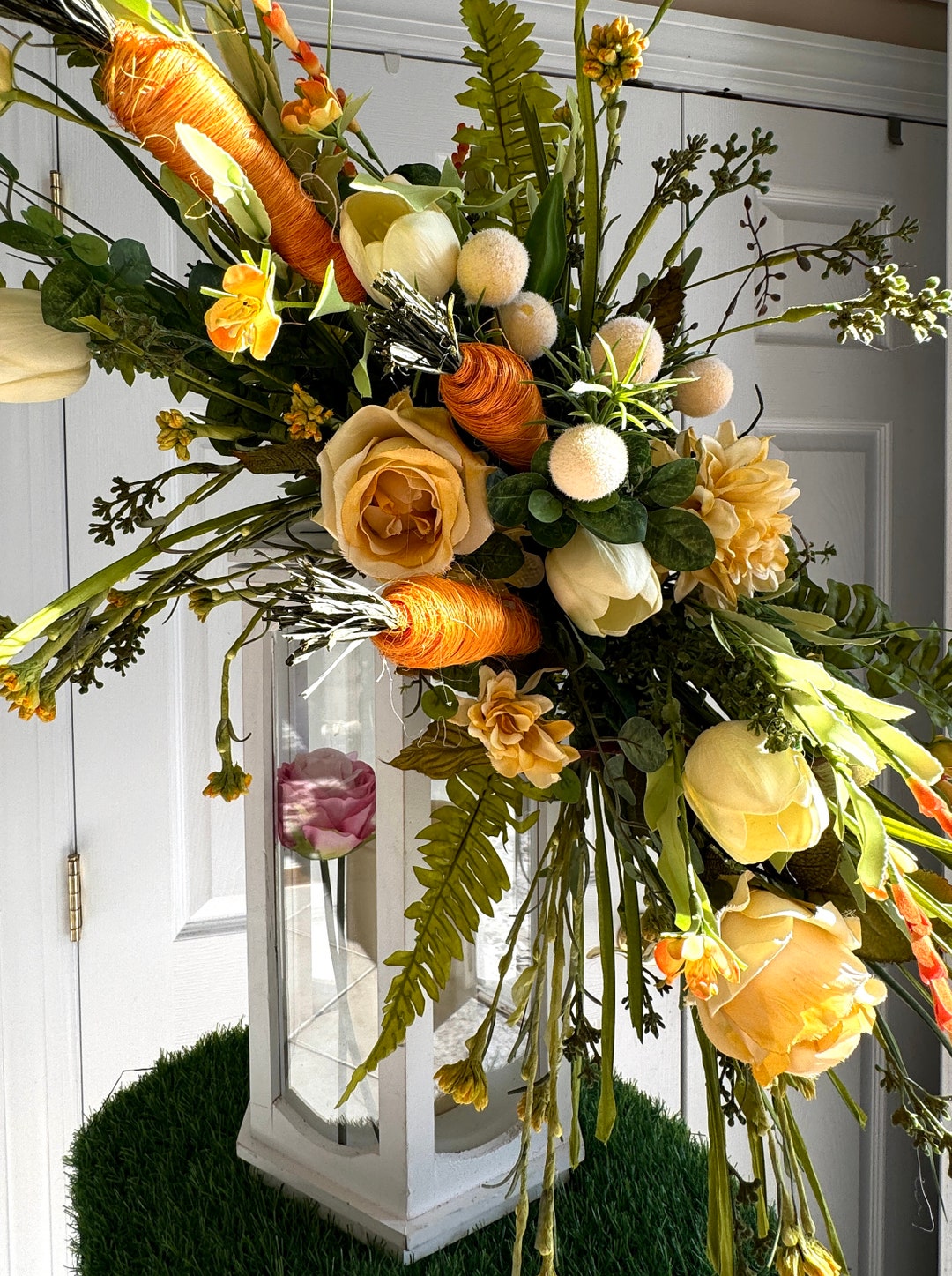 Spring "carrot Patch" Lantern Swag Arrangement | Tablescape ...
