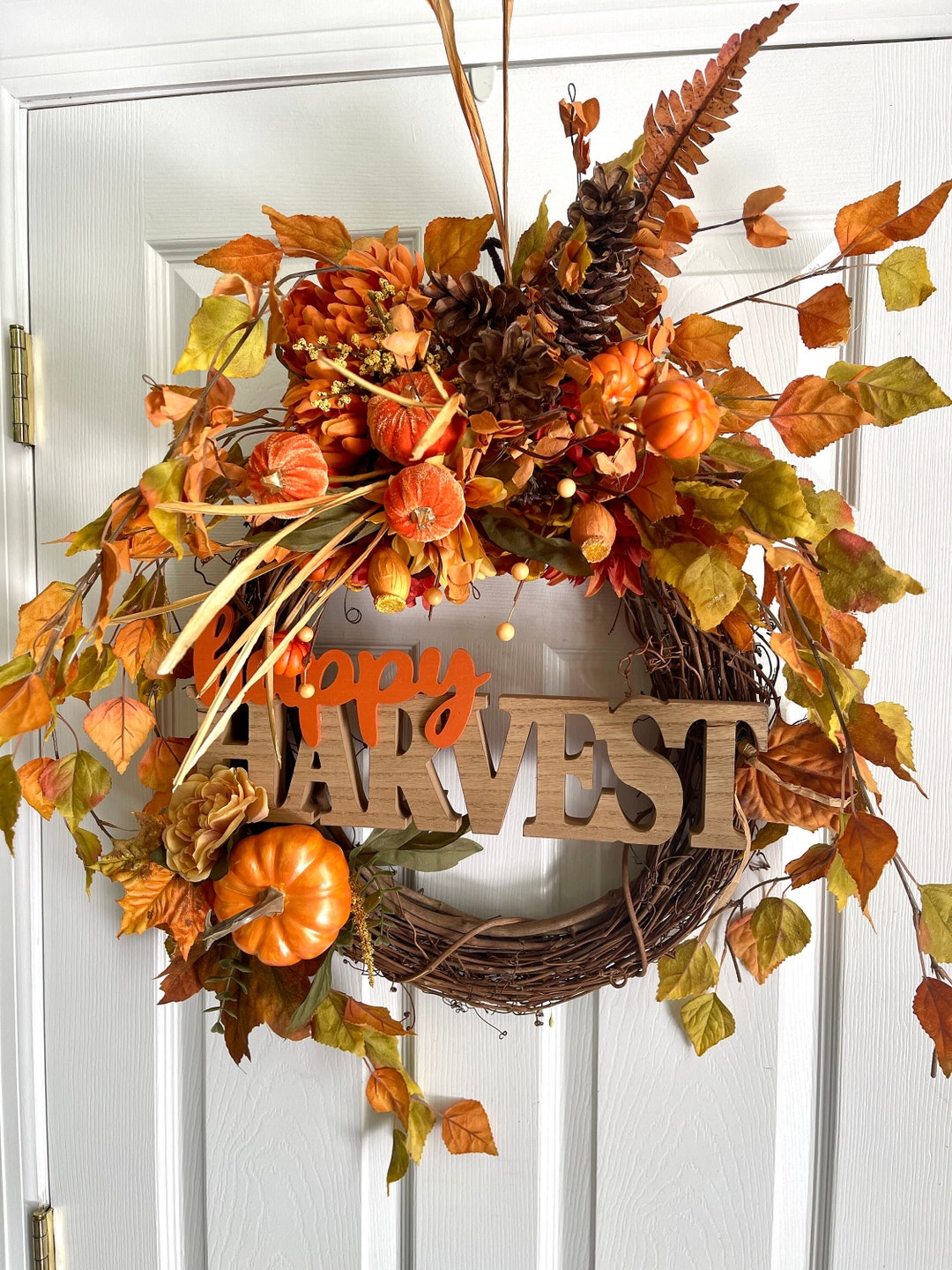Traditional Fall happy Harvest Sign Door Wall - Etsy
