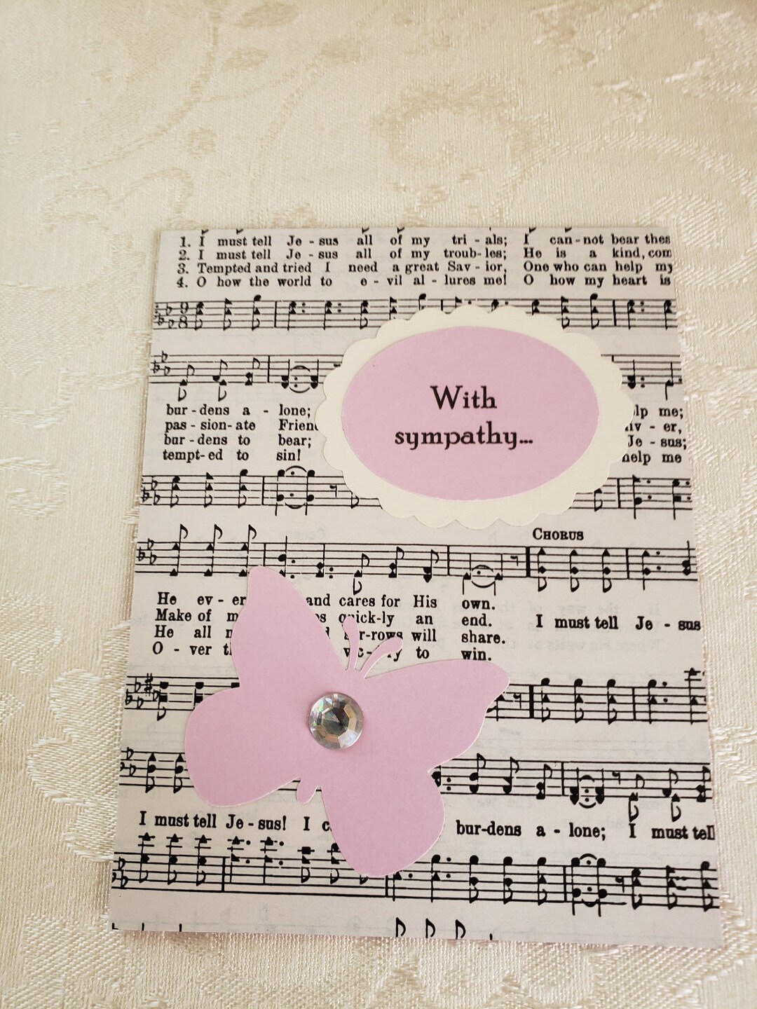 JESUS Sympathy Elegant Greeting Card Real Christian Hymnal - Etsy