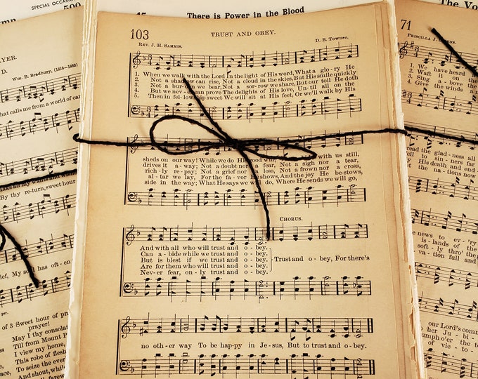 1/8 Lb. Hymnal Pages Vintage Songs Antique Bundle Old - Etsy