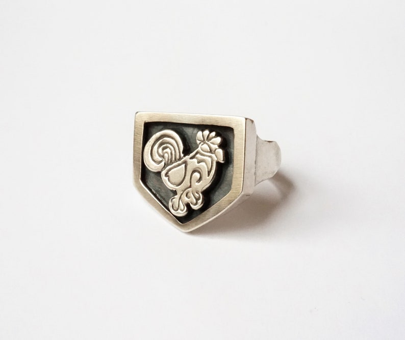 Sterling Silver Chicken Rooster Ring, Rooster, Chicken, Cock Rooster ...