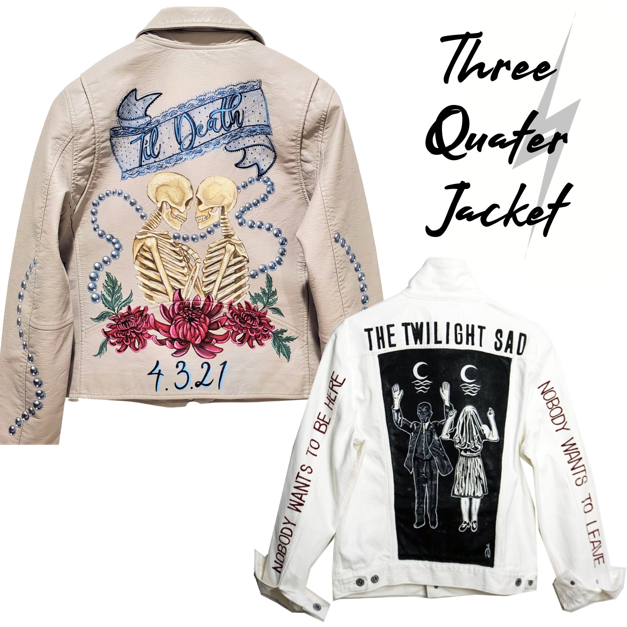 Custom Hand Painted Jacket/ MADE TO ORDER / Handpainted Jacket, Coat ...