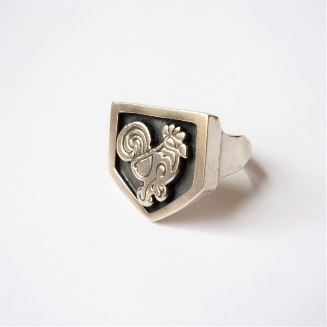 Sterling Silver Chicken Rooster Ring Rooster Chicken Cock - Etsy España