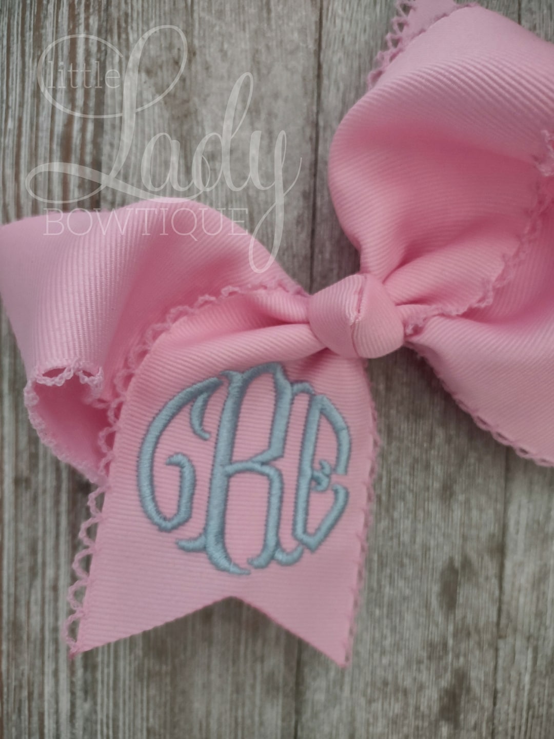 Moonstitch Monogrammed Hairbows- Embroidered Hairbow- Personalized Bows ...