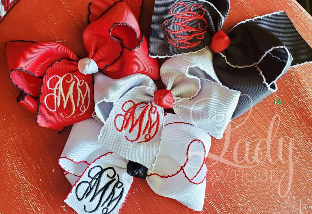 Monogram Hairbows-personalized Monogram Bows- Monogram Bundled Bows ...