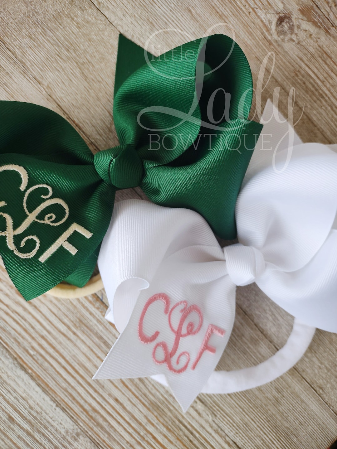 Monogrammed Hair Bow - Hair Bow With Initial- Embroidered Bow - Big ...