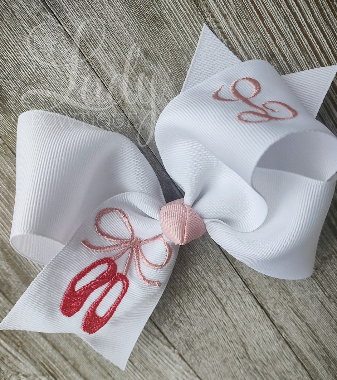 Specialty Double Monogram Bow- Custom Double Monogram- Monogrammed ...