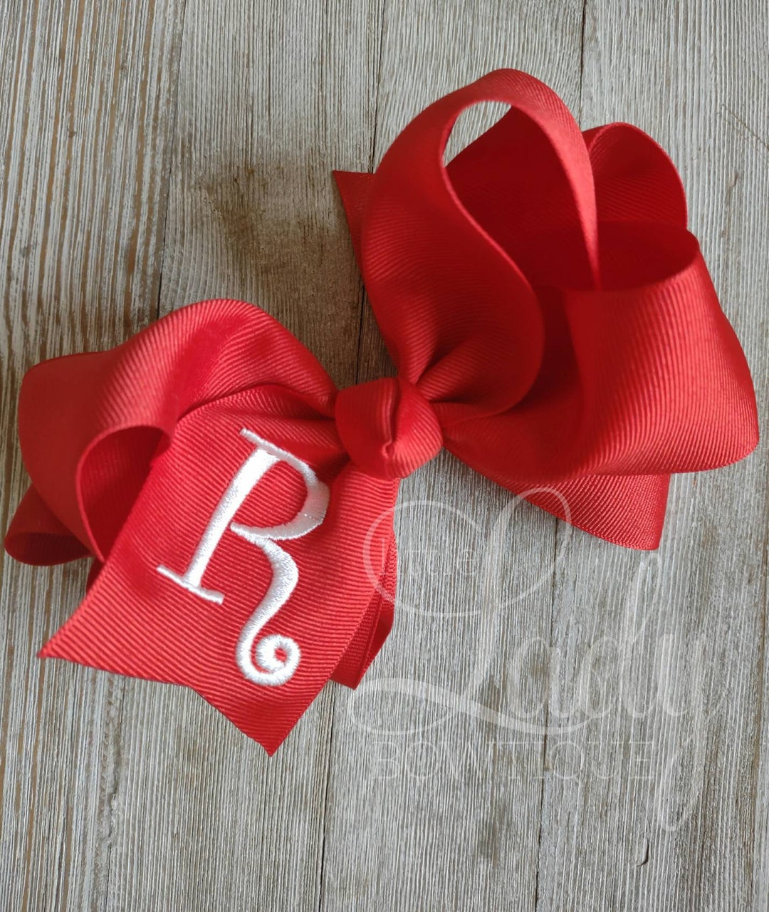 Embroidered Initial Hair Bow - Double Layer Monogrammed Bow - Etsy