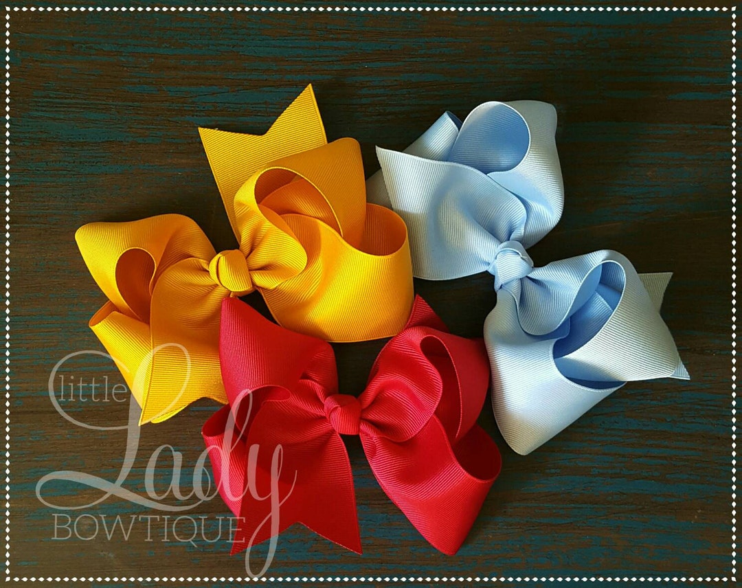 6 Inch Hair Bows Set – Matilda Jane Inspired, Azalea, Mustard, Blue - Etsy