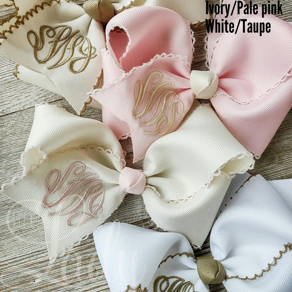 Bow for Hair With Initial - Etsy