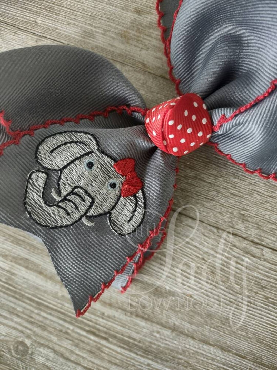 Elephant Hair-bow- Alabama Hairbow- Bama Bow-embroidered Hair-bow ...