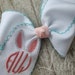Bunny Hair Bow- Easter Hair Bow- Monogrammed Hair Bow- Bunny Ears Hair ...