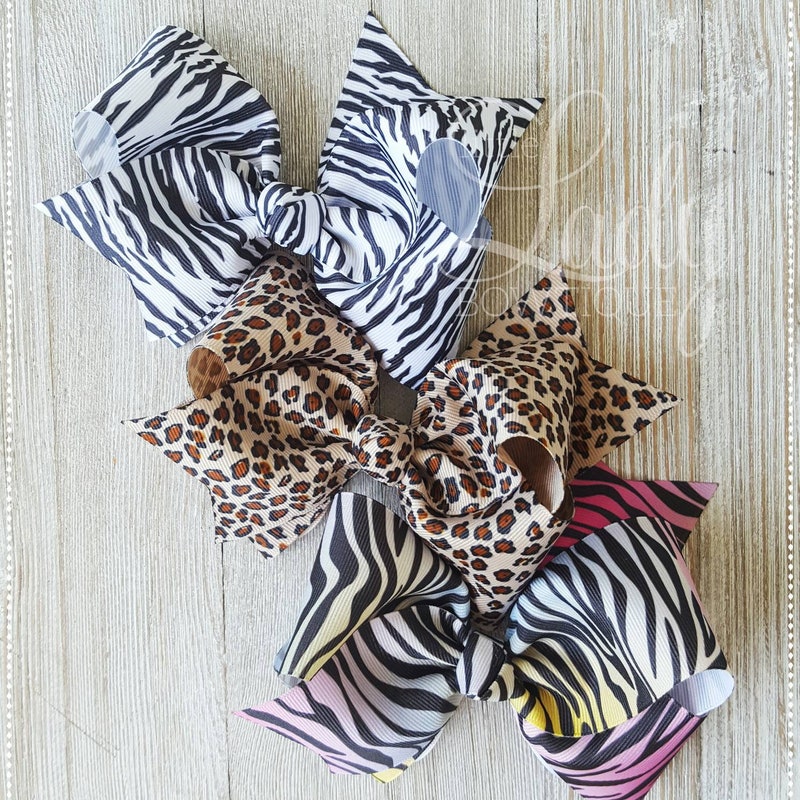 Zebra Hair Bow - Etsy