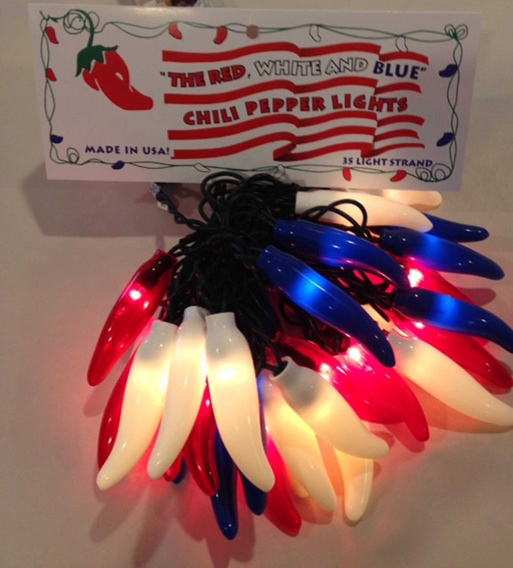 LED Chili Pepper String Lights 50 Peppers per String Patriotic , Summer ...