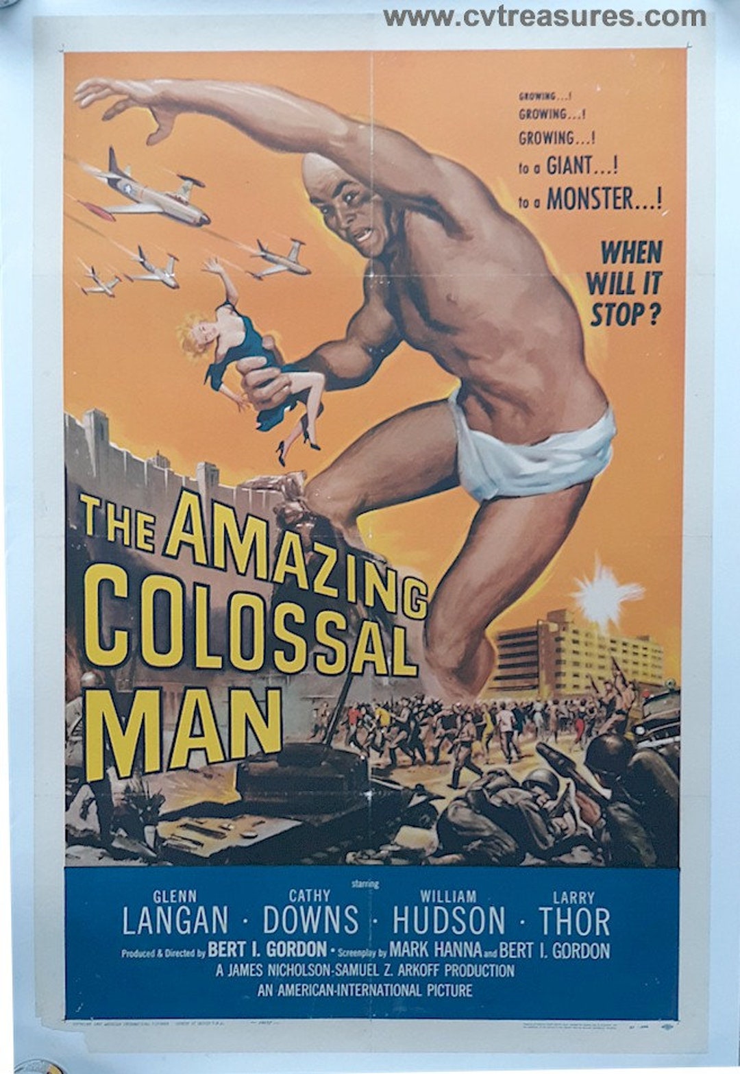 The Amazing Colossal Man, 1957 Original Vintage One Sheet Movie Poster ...
