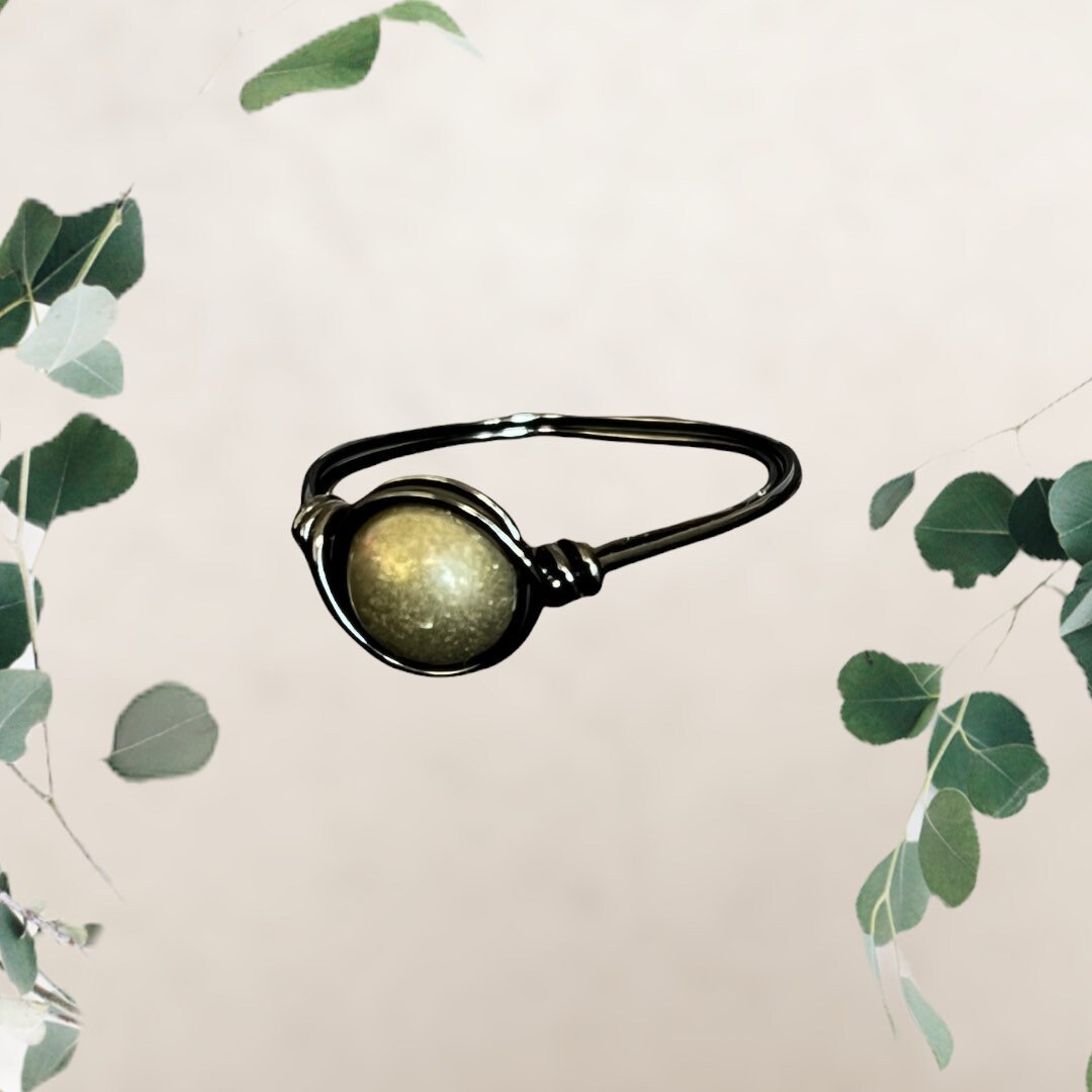 Handmade Pyrite Gemstone Ring, Tarnish Resistant Copper Wire - Etsy