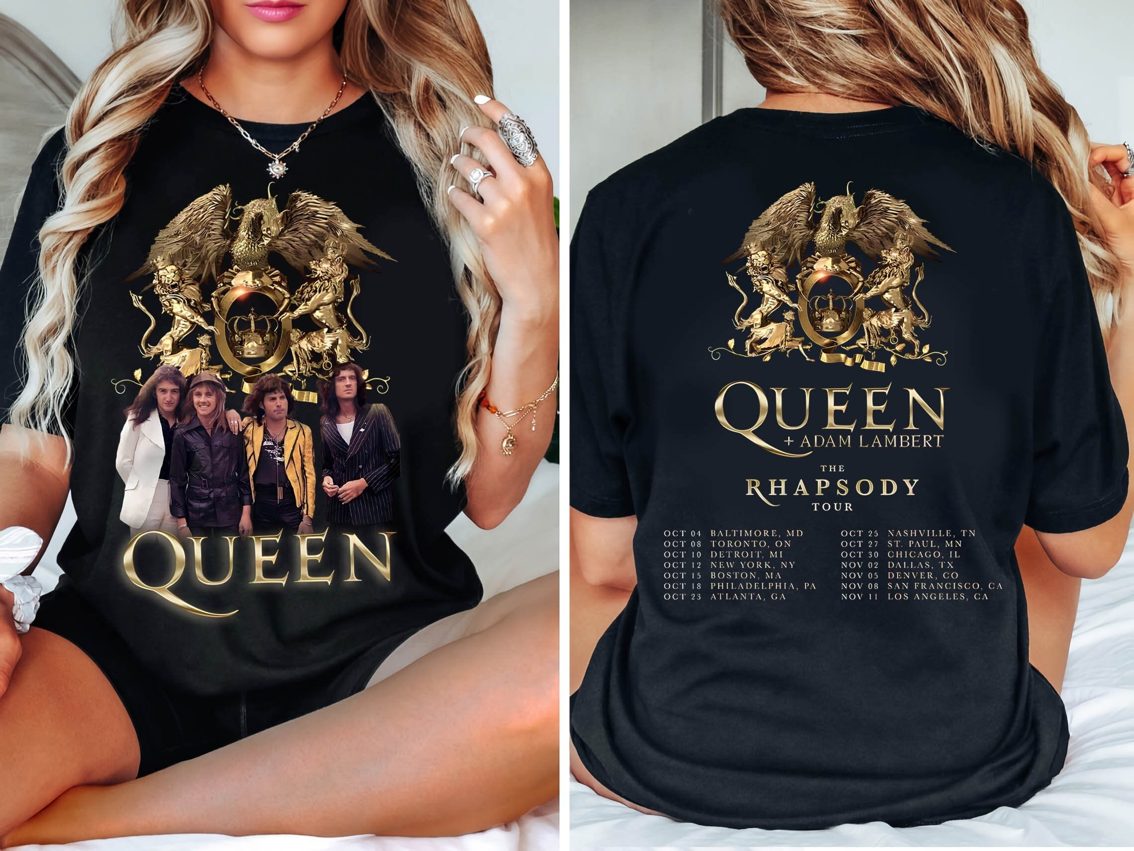 Queen Adam Lambert The Rhapsody Tour 2023 T-Shirt, Queen Rock band Tour ...