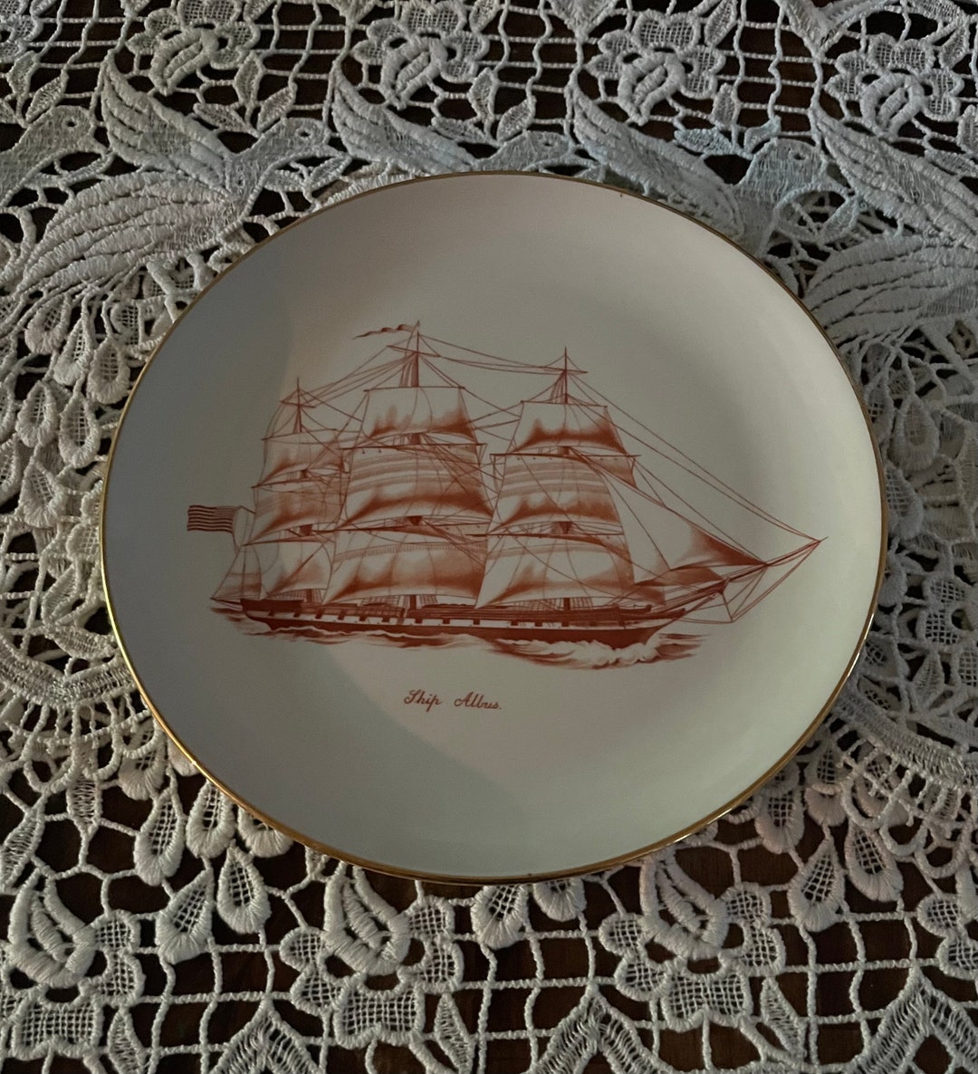 Spode Red Trade Winds Plate - Etsy