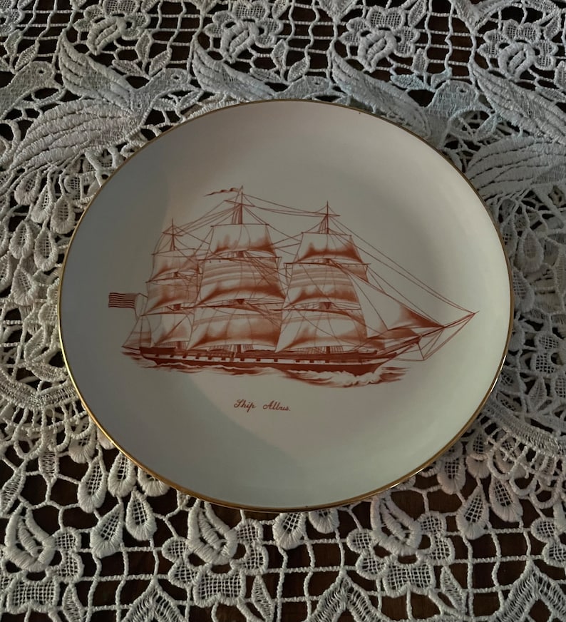 Spode Red Trade Winds Plate - Etsy