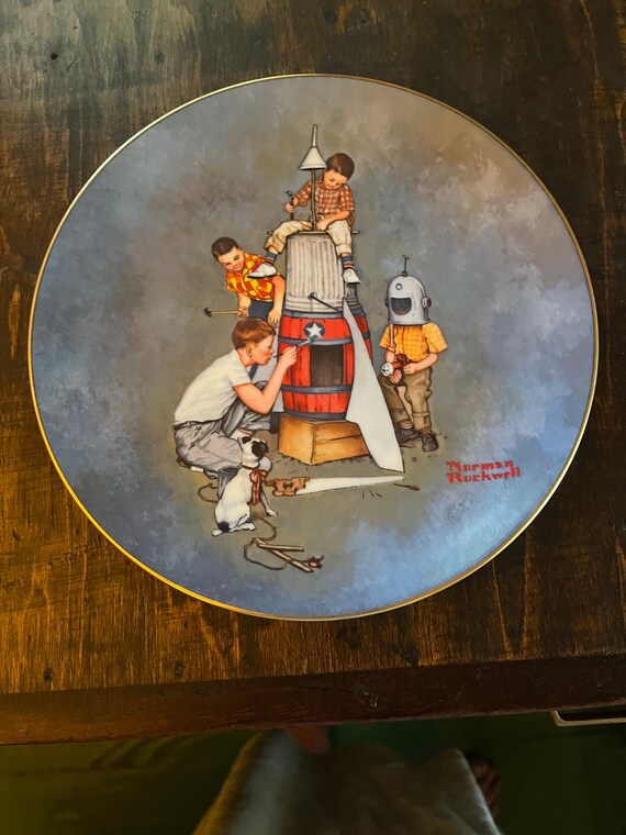 Space Pioneers Plate by Norman Rockwell - Etsy