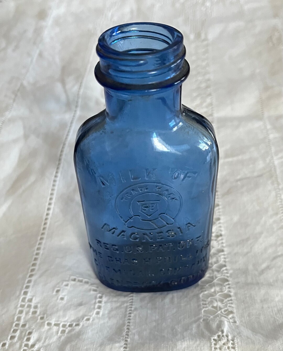 Cobalt Blue Milk of Magnesia Bottle - Etsy