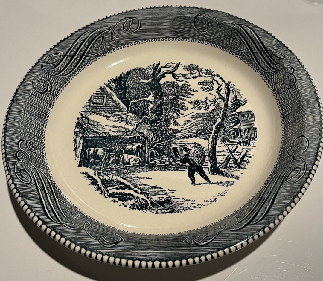 Currier and Ives Snowy Morn Pie Plate - Etsy