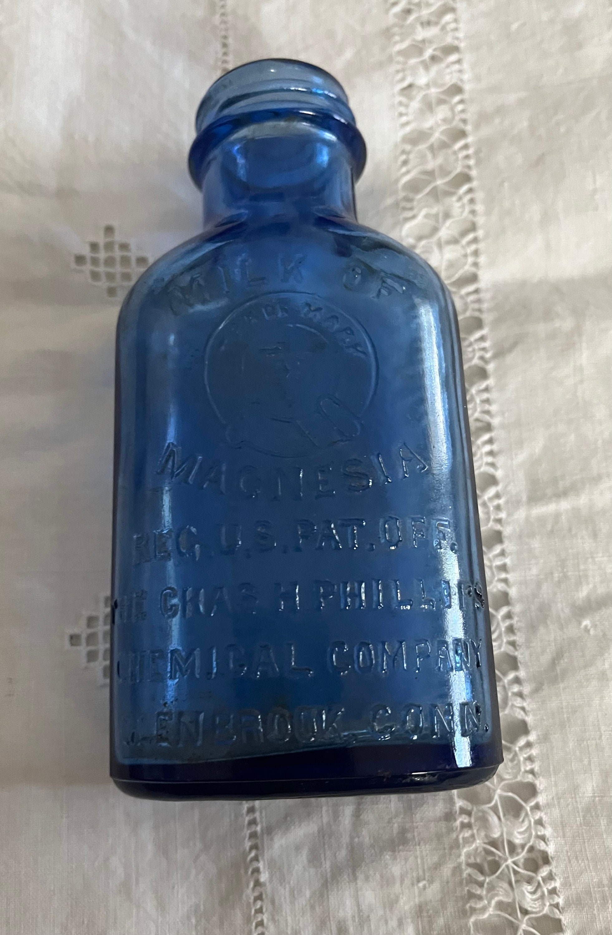 Cobalt Blue Milk of Magnesia Bottle - Etsy