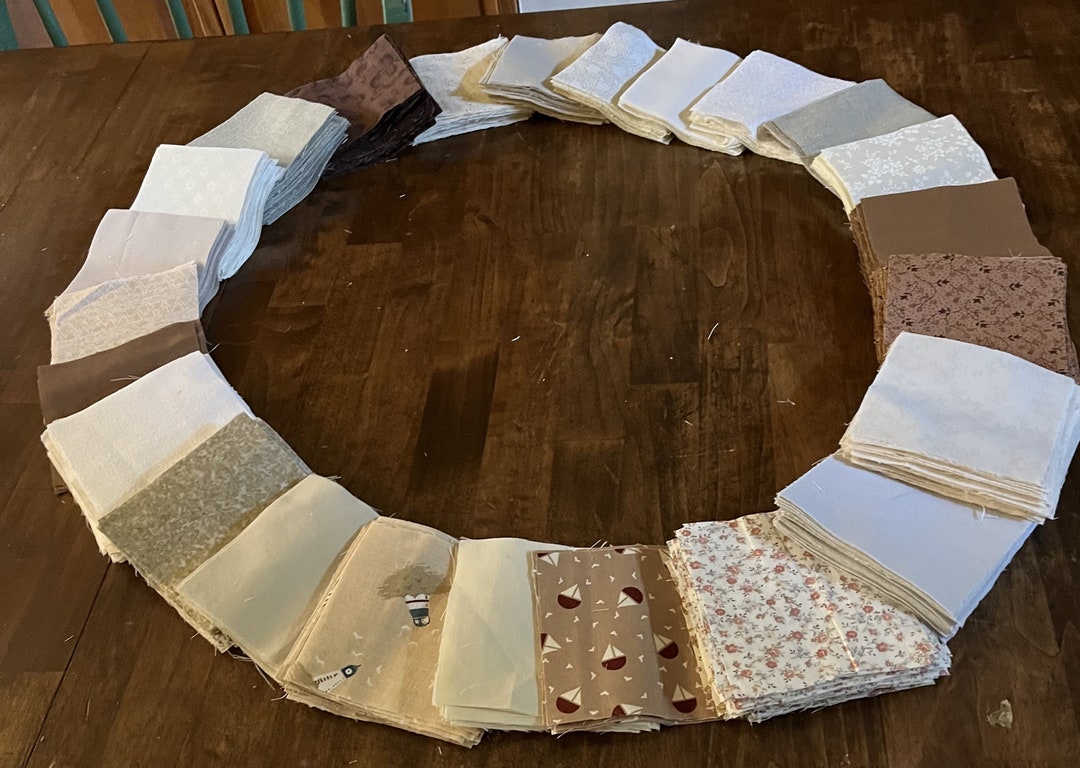 590 Pieces of Tan Cotton Fabric Squares - Etsy