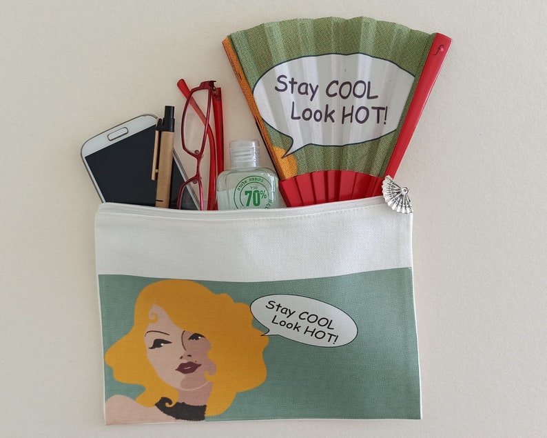 LOOK HOT: Pop Art style hand fan menopause hot flashes relief | Etsy