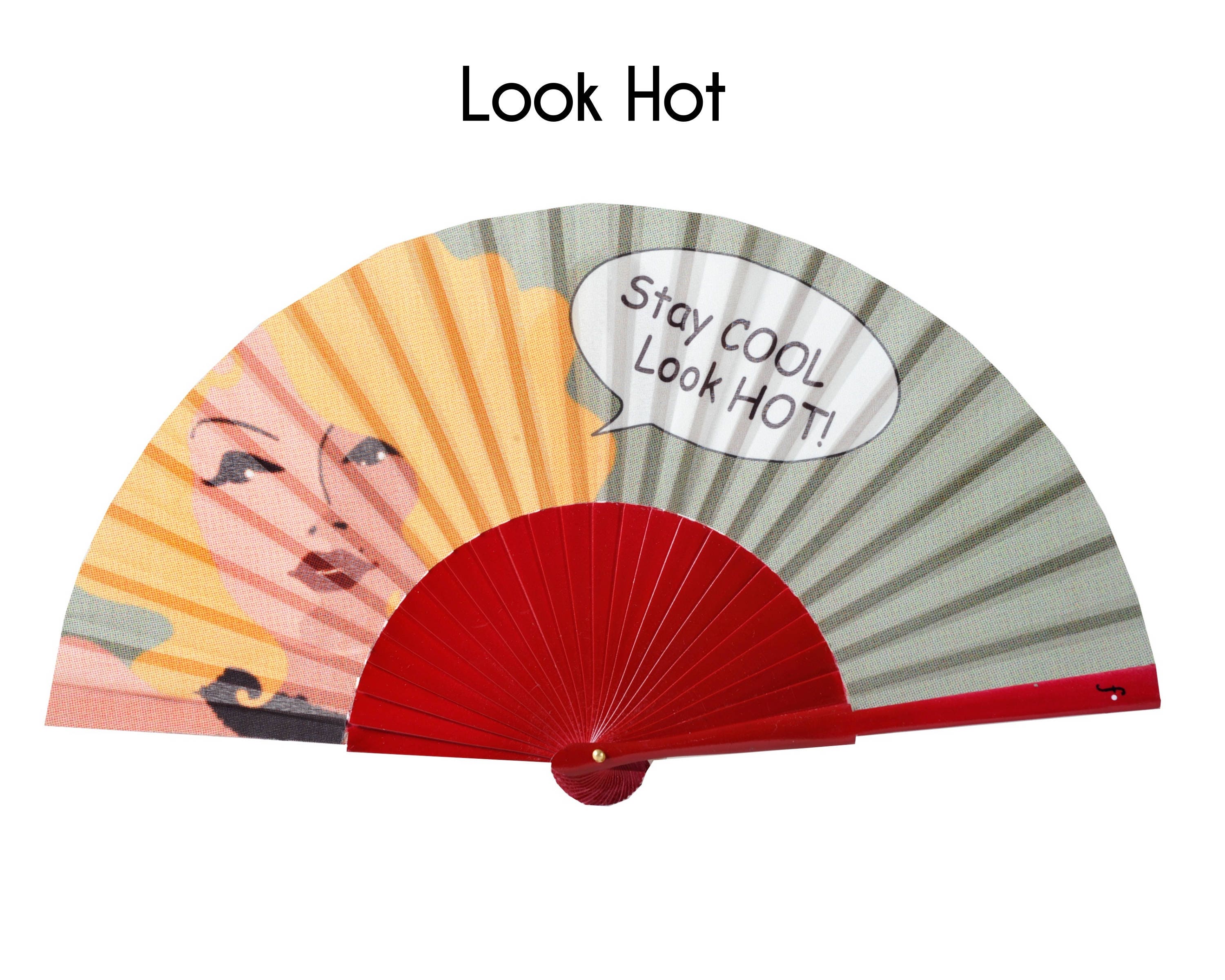 LOOK HOT: Pop Art style hand fan menopause hot flashes relief | Etsy