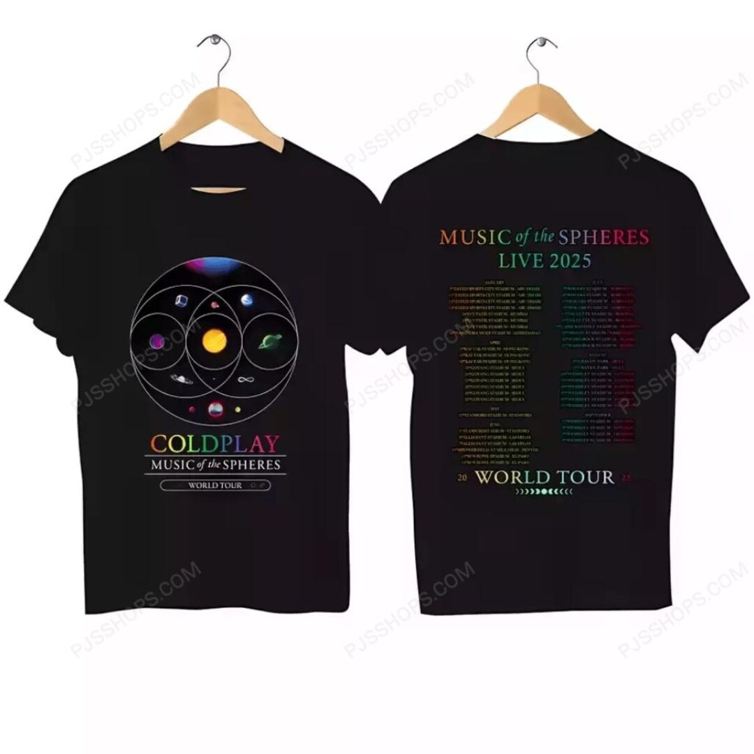 2025 Coldplay World Tour Double Sided T-shirt Classic T-shirt Men's - Etsy UK