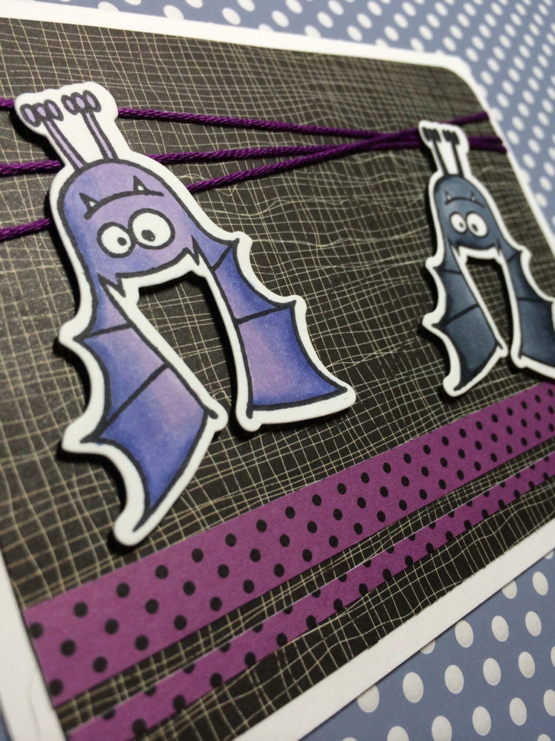 Bat Halloween Card Made With Paper Smooches Stamps - Etsy