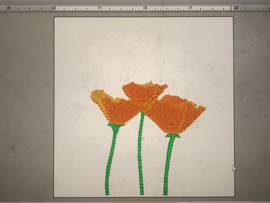 Floral Embroidery Designs Bundle: California Golden Poppies. Multiple ...