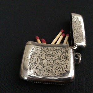 Antique 1900’s Hallmarked Silver Matchstick Holder - Etsy