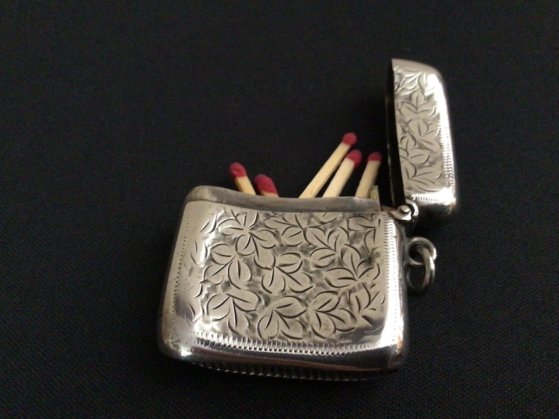 Antique 1900’s Hallmarked Silver Matchstick Holder - Etsy