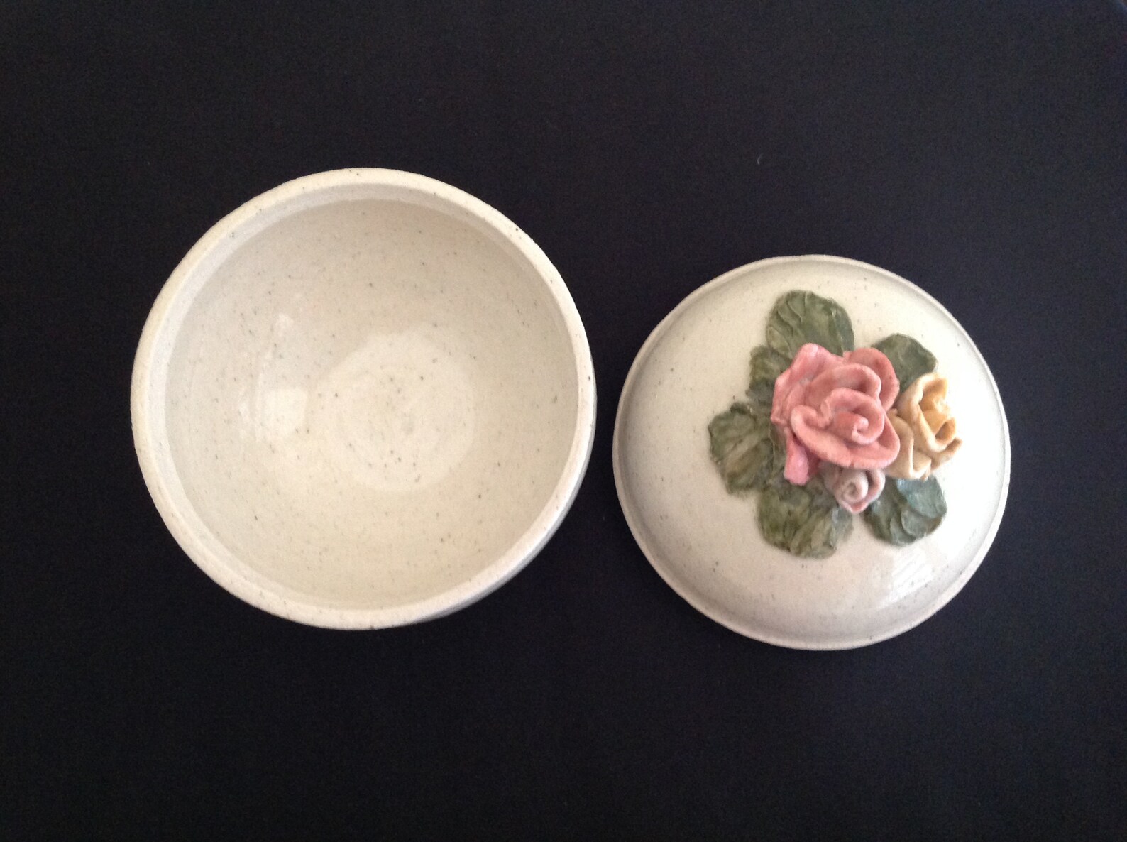 Handmade Ceramic Rose Trinket Dish - Etsy