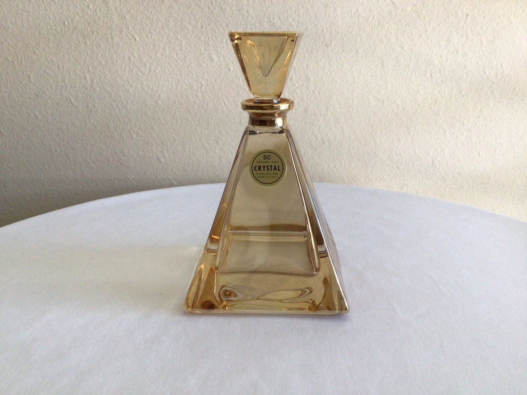 Vintage SC Genuine Lead Crystal Gold Color Perfume Bottle - Etsy